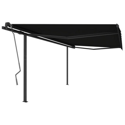 Berkfield Manual Retractable Awning with Posts 4x3 m Anthracite