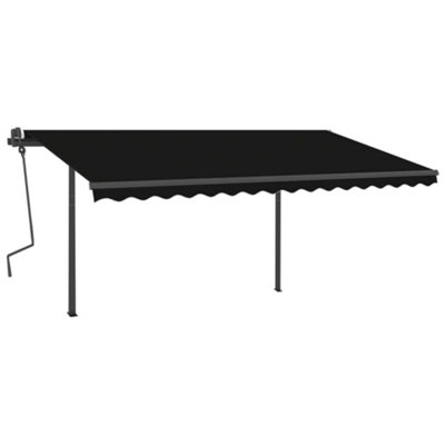 Berkfield Manual Retractable Awning with Posts 4x3 m Anthracite