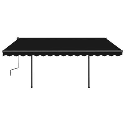 Berkfield Manual Retractable Awning with Posts 4x3 m Anthracite