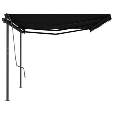 Berkfield Manual Retractable Awning with Posts 6x3 m Anthracite