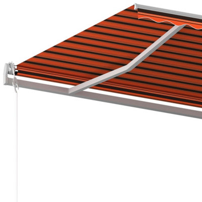 Berkfield Manual Retractable Awning with Posts 6x3 m Orange and Brown