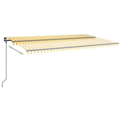 Berkfield Manual Retractable Awning with Posts 6x3 m Yellow and White