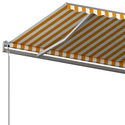 Berkfield Manual Retractable Awning with Posts 6x3 m Yellow and White