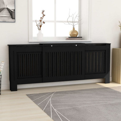 Berkfield MDF Radiator Cover Black 205 cm | DIY at B&Q