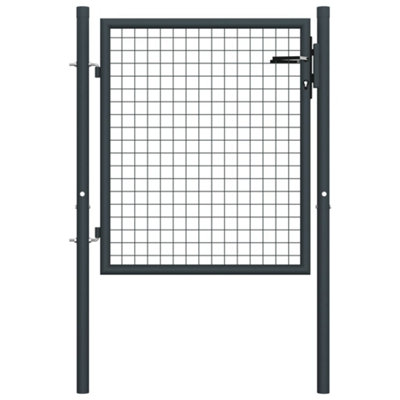 Berkfield Mesh Garden Gate Galvanised Steel 100x125 cm Grey