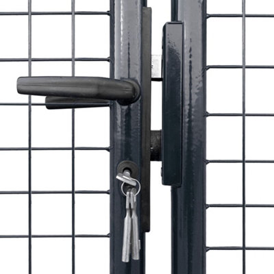 Berkfield Mesh Garden Gate Galvanised Steel 289x100 cm Grey
