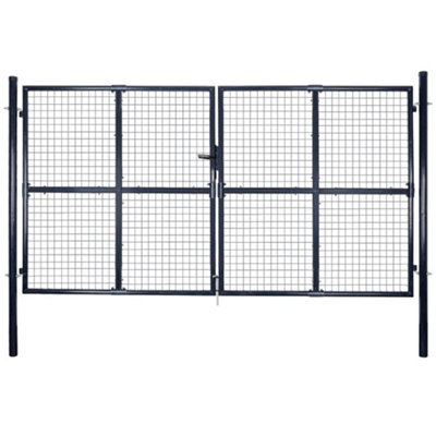 Berkfield Mesh Garden Gate Galvanised Steel 289x150 cm Grey
