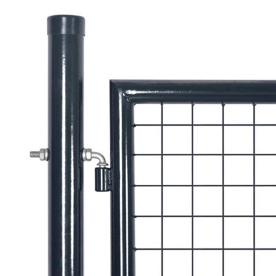 Berkfield Mesh Garden Gate Galvanised Steel 289x150 cm Grey