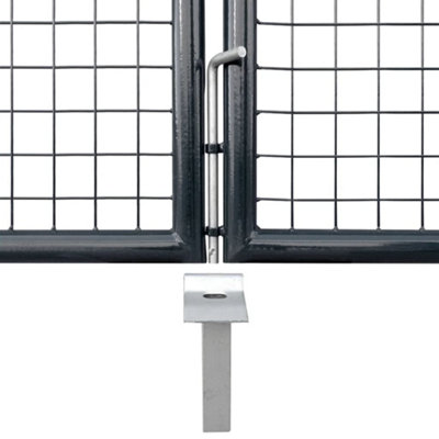 Berkfield Mesh Garden Gate Galvanised Steel 289x150 cm Grey
