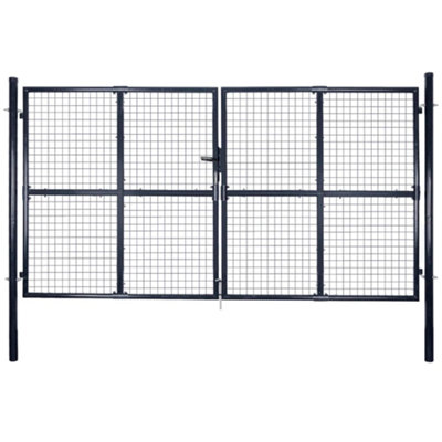 Berkfield Mesh Garden Gate Galvanised Steel 289x175 cm Grey