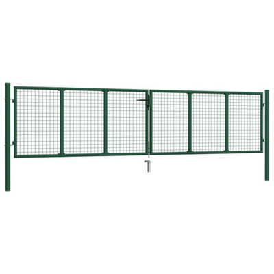 Berkfield Mesh Garden Gate Steel 400x100 cm Green