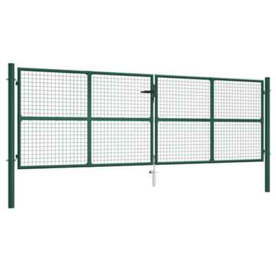 Berkfield Mesh Garden Gate Steel 400x125 cm Green