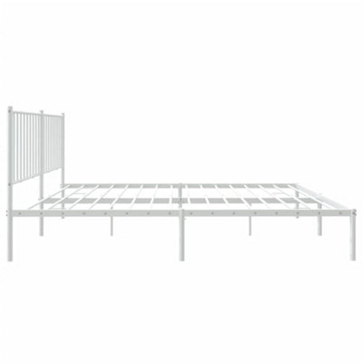 BERKFIELD METAL BED FRAME WITH HEADBOARD WHITE 160X200 CM