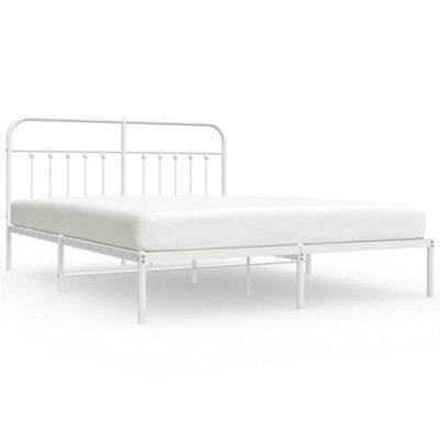 BERKFIELD METAL BED FRAME WITH HEADBOARD WHITE 160X200 CM