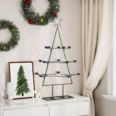 Berkfield Metal Christmas Tree for Decoration Black 105 cm