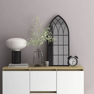 Berkfield Mirror Black 70x30 cm Iron for Indoor Use