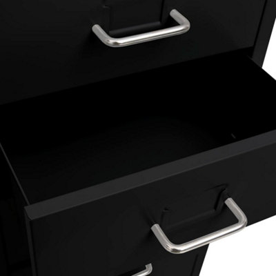 Berkfield Mobile File Cabinet Black 28x41x109 cm Metal