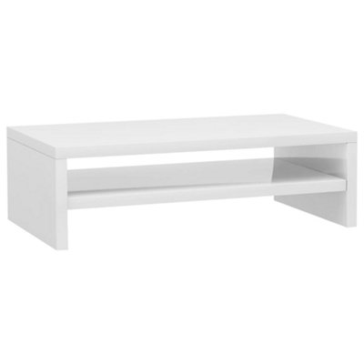 Berkfield Monitor Stand High Gloss White 42x24x13 cm Engineered Wood