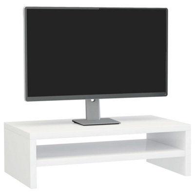 Berkfield Monitor Stand High Gloss White 42x24x13 cm Engineered Wood