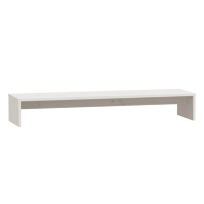 Berkfield Monitor Stand White 100x27x15 cm Solid Wood Pine