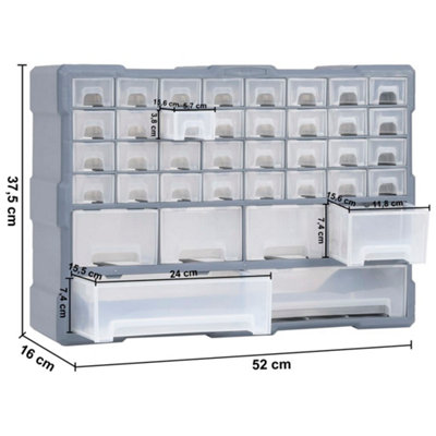 Berkfield Multi-drawer Organiser with 40 Drawers 52x16x37.5 cm