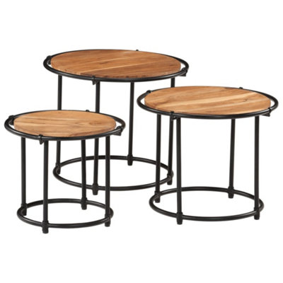 Berkfield Nesting Tables 3 pcs Solid Wood Acacia