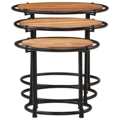 Berkfield Nesting Tables 3 pcs Solid Wood Acacia