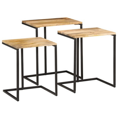 Berkfield Nesting Tables 3 pcs Solid Wood Acacia