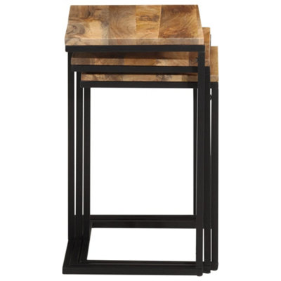 Berkfield Nesting Tables 3 pcs Solid Wood Acacia