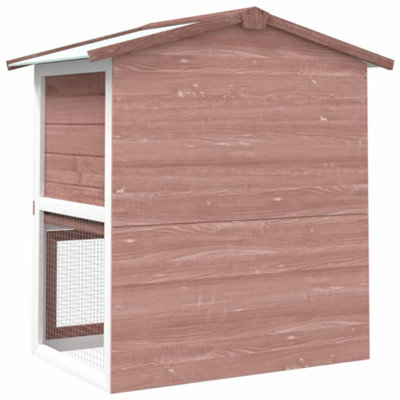 Berkfield Outdoor Rabbit Hutch 3 Doors Brown Wood