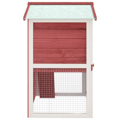 Berkfield Outdoor Rabbit Hutch 3 Doors Red Wood
