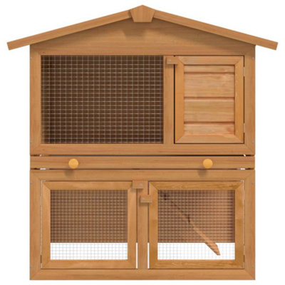 Berkfield Outdoor Rabbit Hutch Small Animal House Pet Cage 3 Doors Wood
