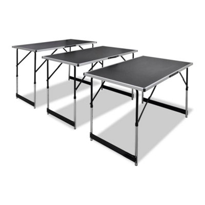 Berkfield Pasting Table 3 pcs Foldable Height Adjustable