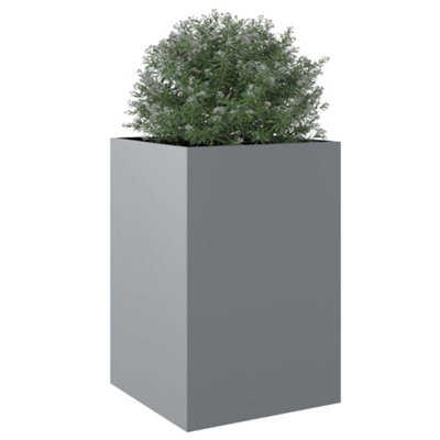 Berkfield Planter Silver 52x48x75 cm Galvanised Steel