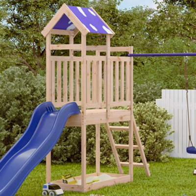 Berkfield Play Tower with Ladder 110.5x52.5x215 cm Solid Wood Pine
