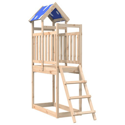 Berkfield Play Tower with Ladder 110.5x52.5x215 cm Solid Wood Pine