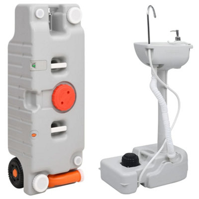Berkfield Portable Camping Handwash Stand and Water Tank Set