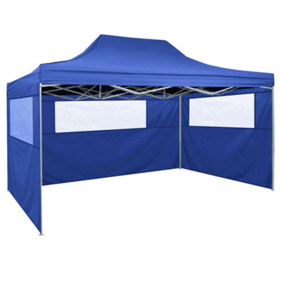 Berkfield Professional Folding Party Tent with 3 Sidewalls 3x4 m Steel Blue
