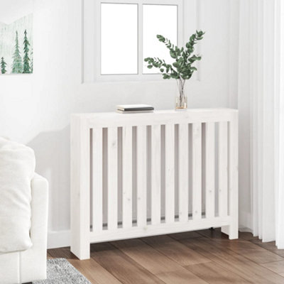 Berkfield Radiator Cover White 108.5x19x84 cm Solid Wood Pine | DIY at B&Q