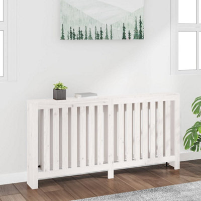 Berkfield Radiator Cover White 169x19x84 cm Solid Wood Pine | DIY at B&Q