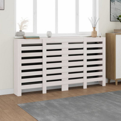 Berkfield Radiator Cover White 210x21x85 cm Solid Wood Pine | DIY at B&Q