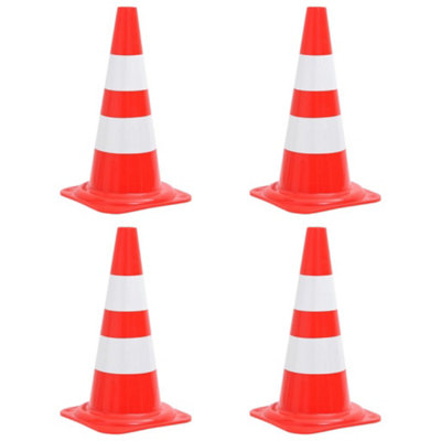 Berkfield Reflective Traffic Cones 4 pcs Red and White 50 cm