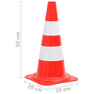Berkfield Reflective Traffic Cones 4 pcs Red and White 50 cm