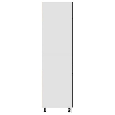 Berkfield Refrigerator Cabinet Black 60x57x207 cm Engineered Wood