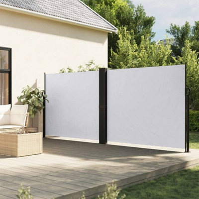 Berkfield Retractable Side Awning White 160x600 cm