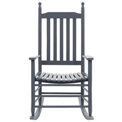Berkfield Rocking Chair with Curved Seat Grey Poplar Wood
