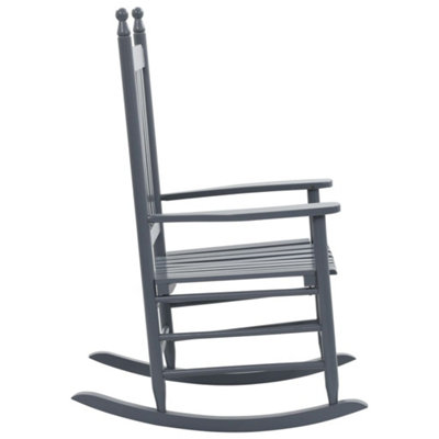 Berkfield Rocking Chair with Curved Seat Grey Poplar Wood