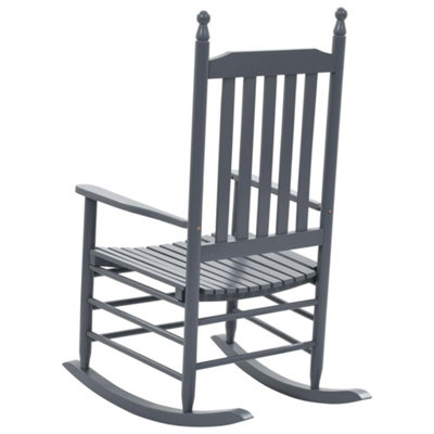 Berkfield Rocking Chair with Curved Seat Grey Poplar Wood