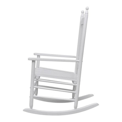 Berkfield Rocking Chair with Curved Seat White Wood