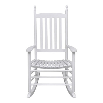 Berkfield Rocking Chair with Curved Seat White Wood